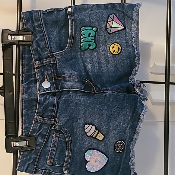 total girl | Bottoms | Girls Jean Shorts With Decals Heart Diamond Ice ...